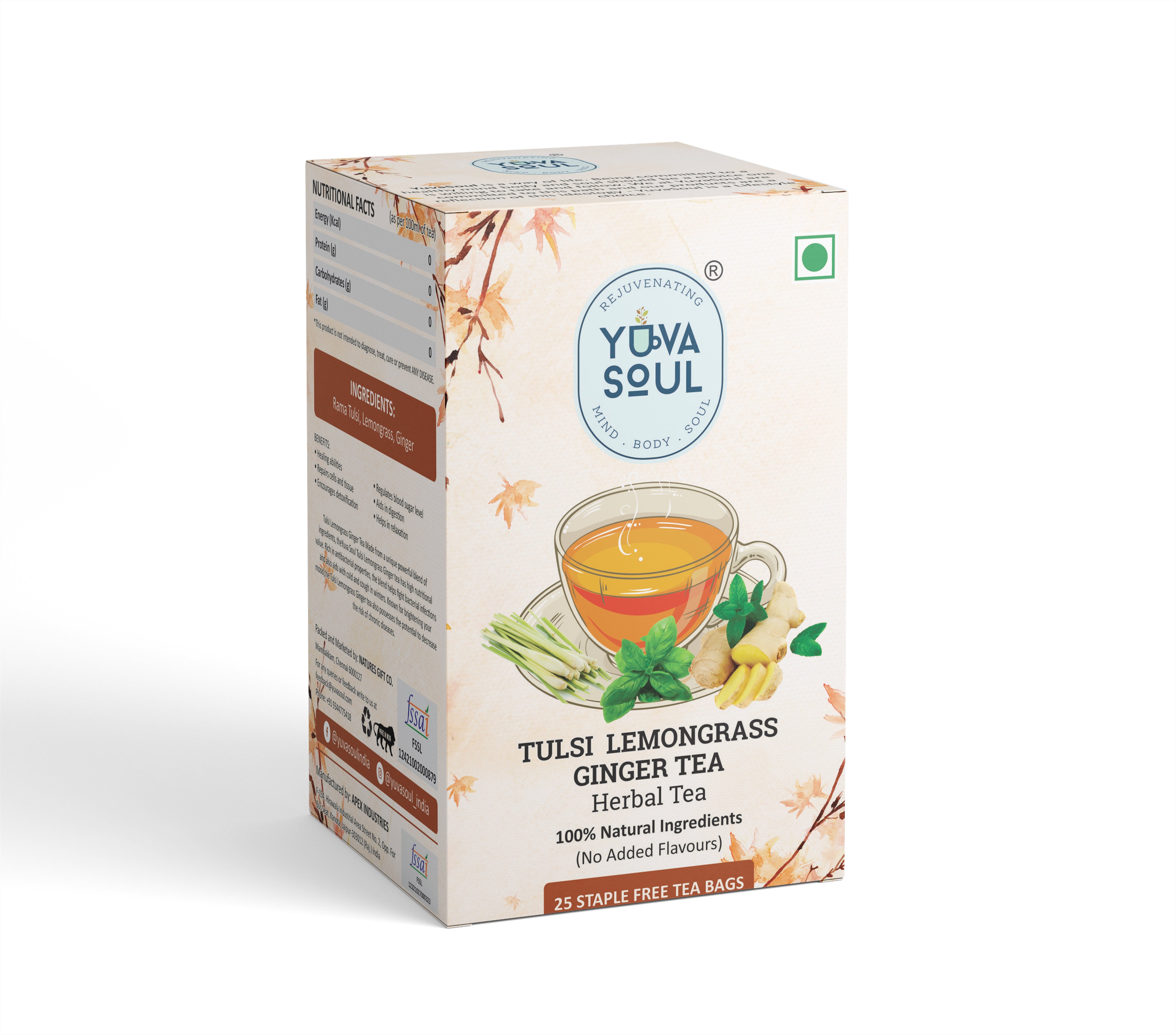 Tulsi Lemongrass Ginger Tea Bags – Yuva Soul